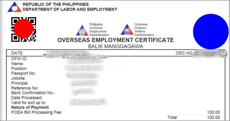 OFW Balik Manggagawa | Apply OEC (Overseas Employment Certificate ...