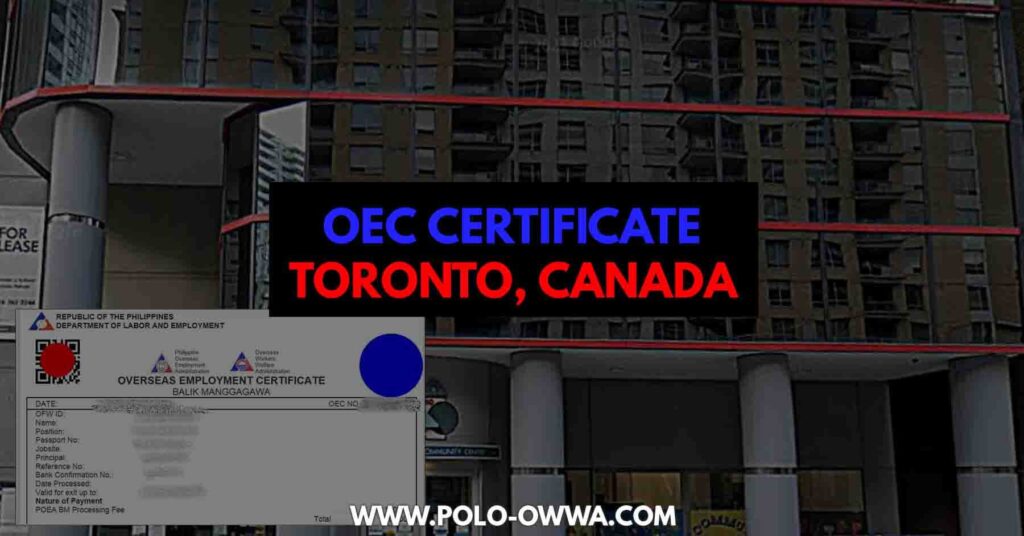 How to Apply OEC Certificate in Toronto, Canada | POLO-OWWA