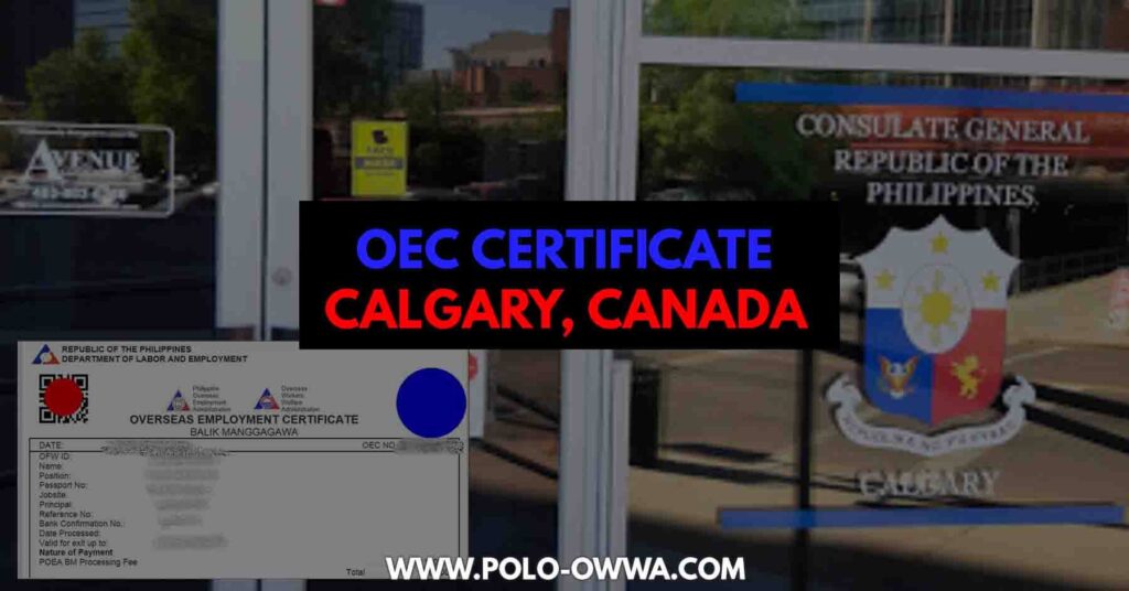 How to Apply OEC Certificate in Calgary, Canada | POLO-OWWA