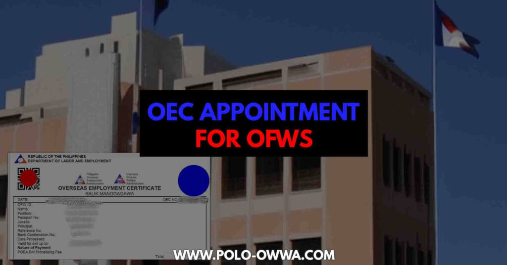 How To Book OEC Appointment Online POLO OWWA