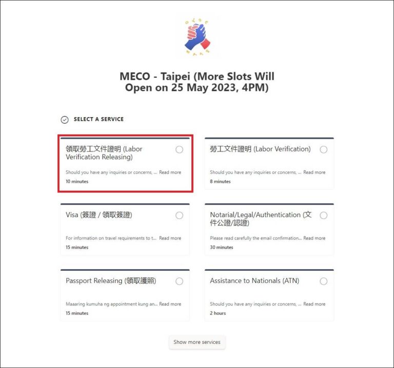 Individual Contract Verification in MECO Taipei, Taiwan (MWO Taipei ...